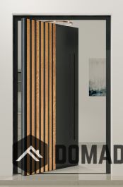 PIVOT RAIL3 - aluminiowe drzwi zewnętrzne z dekorem drewnianym