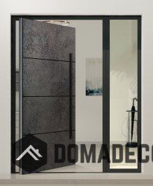 Drzwi pivot z prawym naświetlem (widok z zewnątrz)