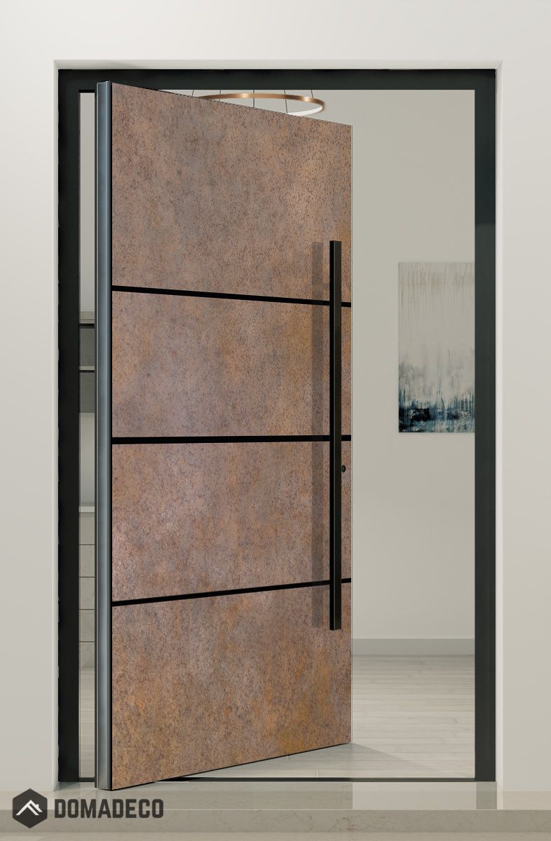 LIM V53 - aluminiowe drzwi pivot pokryte spiekiem kwarcowym