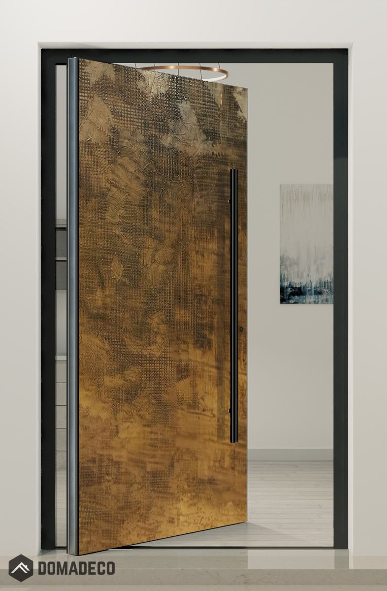 PIVOT M1 - aluminiowe drzwi obrotowe pokryte ciekłym metalem